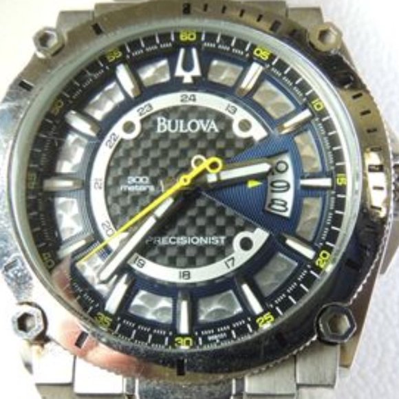 Bulova | Accessories | Bulova Precisionist Collection Silver Black ...